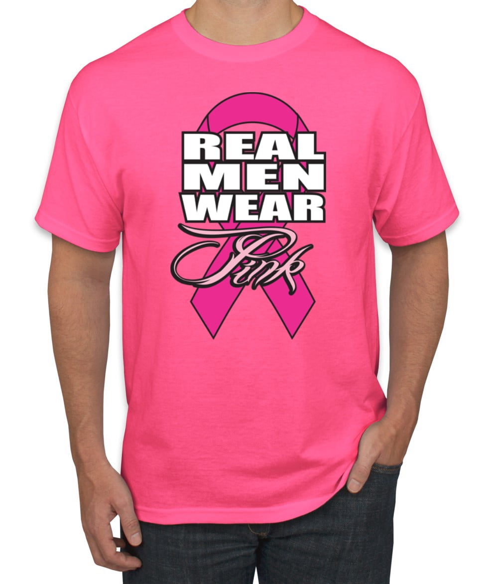 Real Men Wear Pink Awareness Men's Graphic T-Shirt, Neon Pink, 5XL ...