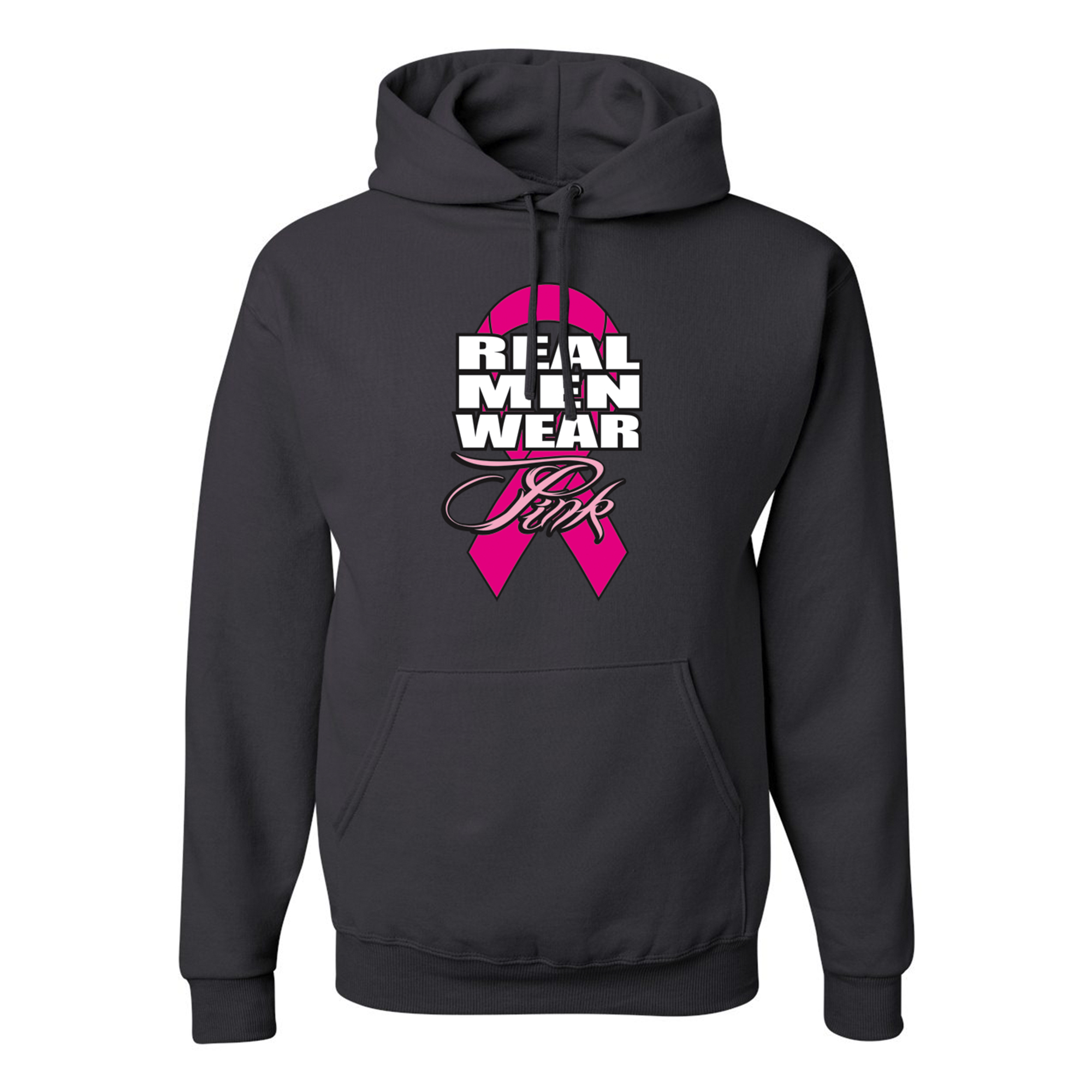 Real Men Wear Pink Breast Cancer Awareness Graphic Mens Hoodies, Charcoal, 4XL - Walmart.com
