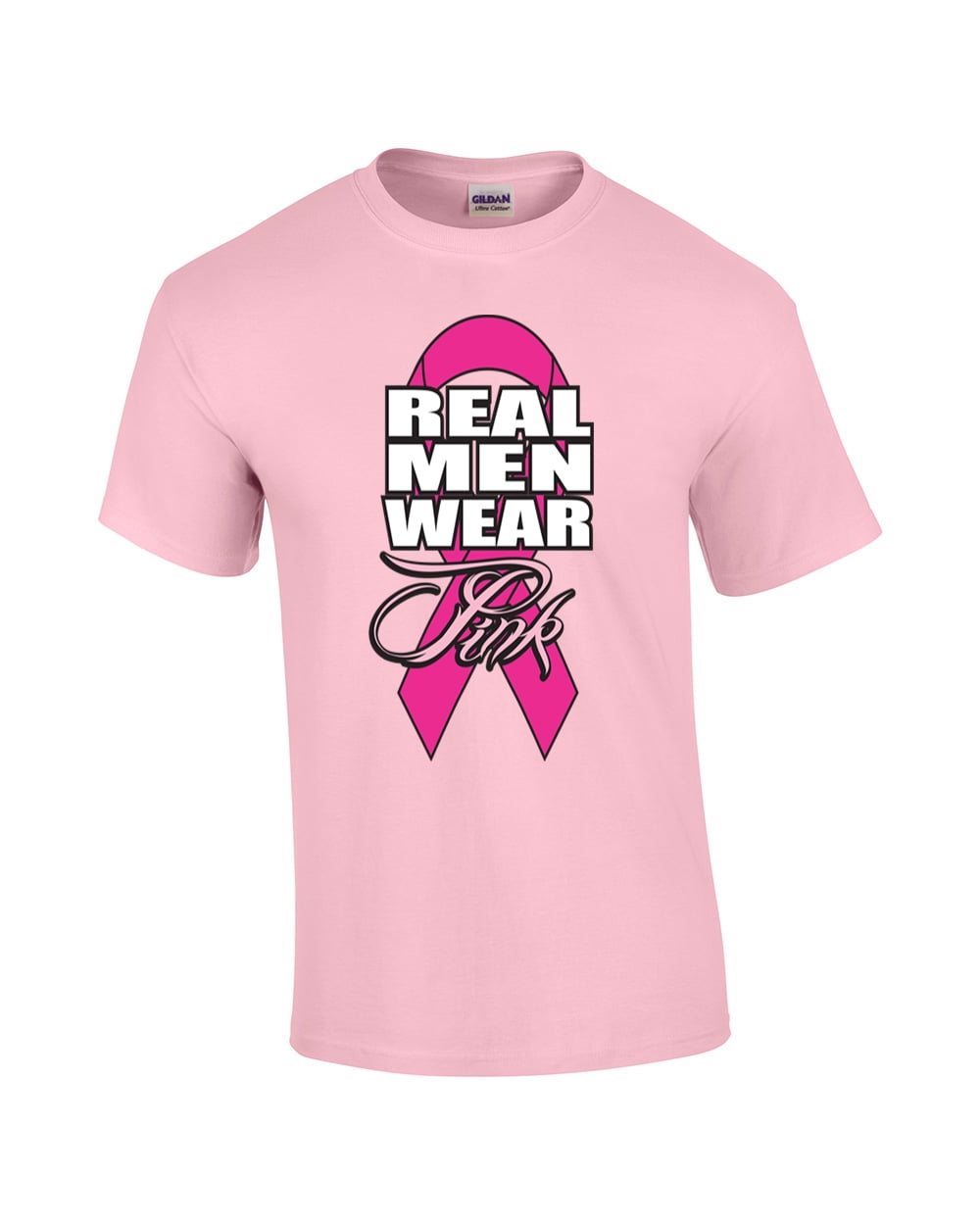 Real Men Wear Pink Cancer Awareness Adult Short Sleeve T-shirt ...