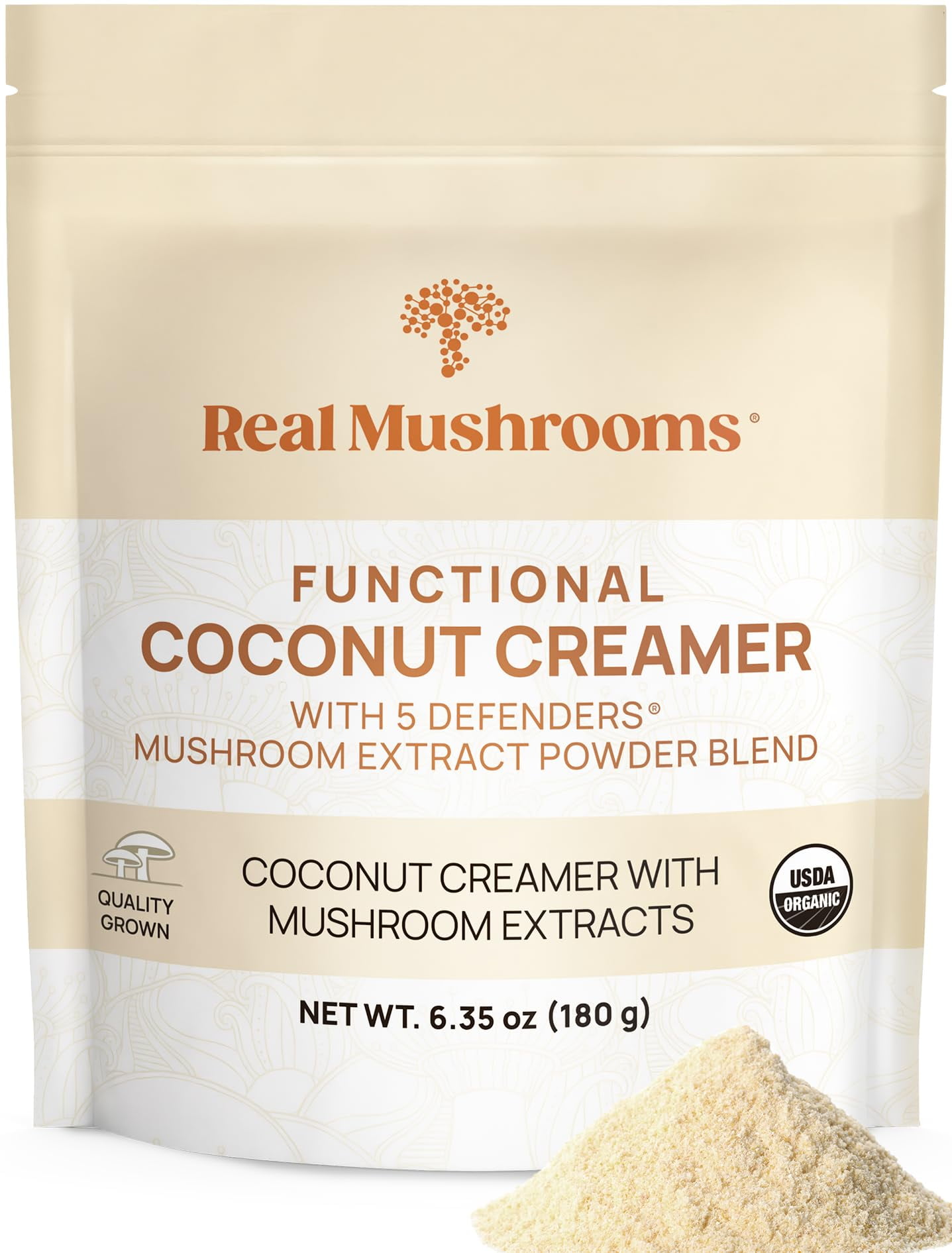 Real Mushrooms Plant-Based AJH3 Functional Coconut Creamer - Organic ...