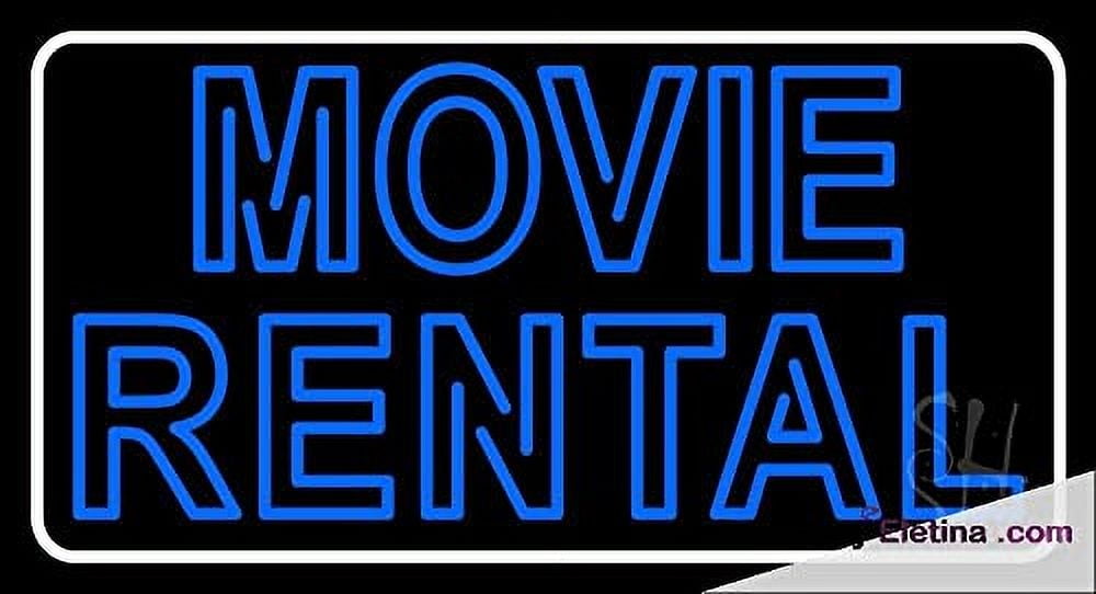 Real Neon Led Tubes Blue Movie Rental Led Sign Handmade Lamp Neon Signs ...