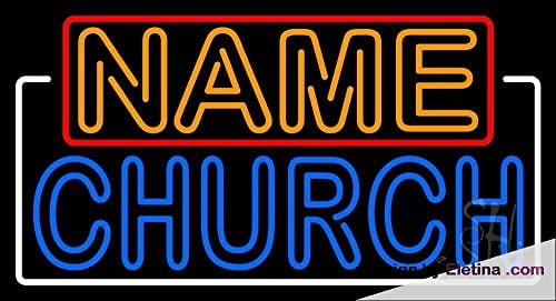 Real Neon Led Tubes Custom Double Stroke Church With Border Led Sign ...