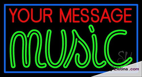 Real Neon Led Tubes Custom Music Green Border Blue Led Sign Handmade ...