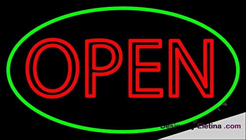 Real Neon Led Tubes Double Stroke Open Green Led Sign Handmade Lamp ...