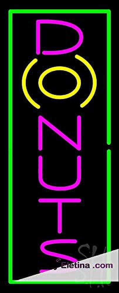 Real Neon Led Tubes Vertical Donuts With Green Border Led Sign Handmade ...