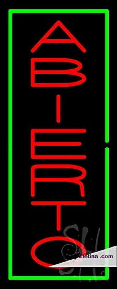 Real Neon Led Tubes Vertical Red Abierto With Green Border Led Sign ...