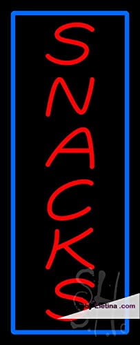 Real Neon Led Tubes Vertical Red Snacks With Blue Border Led Sign ...