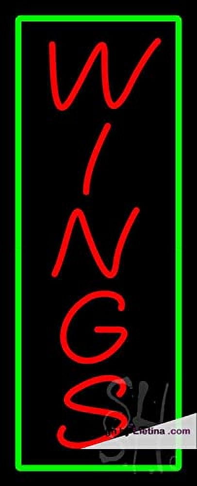 Real Neon Led Tubes Vertical Wings With Green Border Led Sign Handmade ...