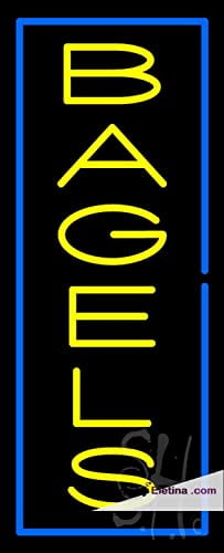 Real Neon Led Tubes Vertical Yellow Bagels With Blue Border Led Sign ...