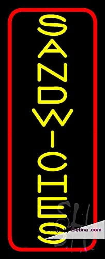 Real Neon Led Tubes Vertical Yellow Red Border Sandwiches Led Sign ...