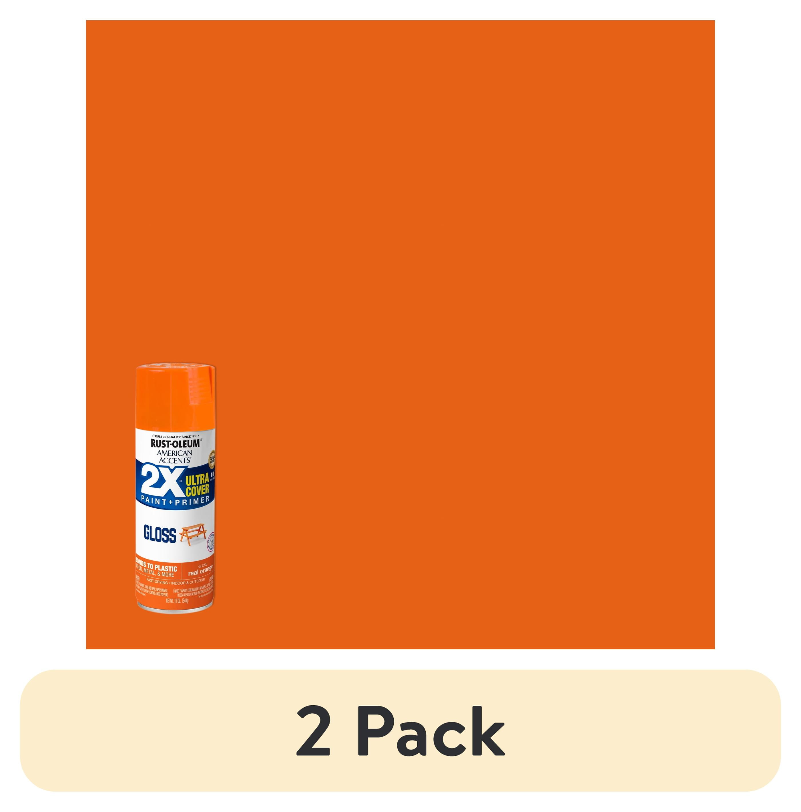 (2 pack) Real Orange, Rust-Oleum American Accents 2X Ultra Cover Gloss ...