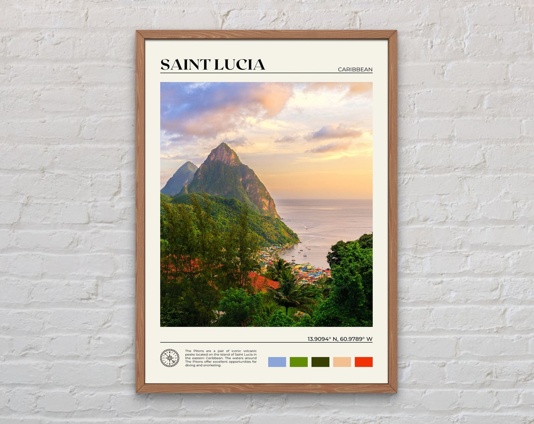 Real Photo, Saint Lucia Print, Saint Lucia Art, Saint Lucia Poster ...