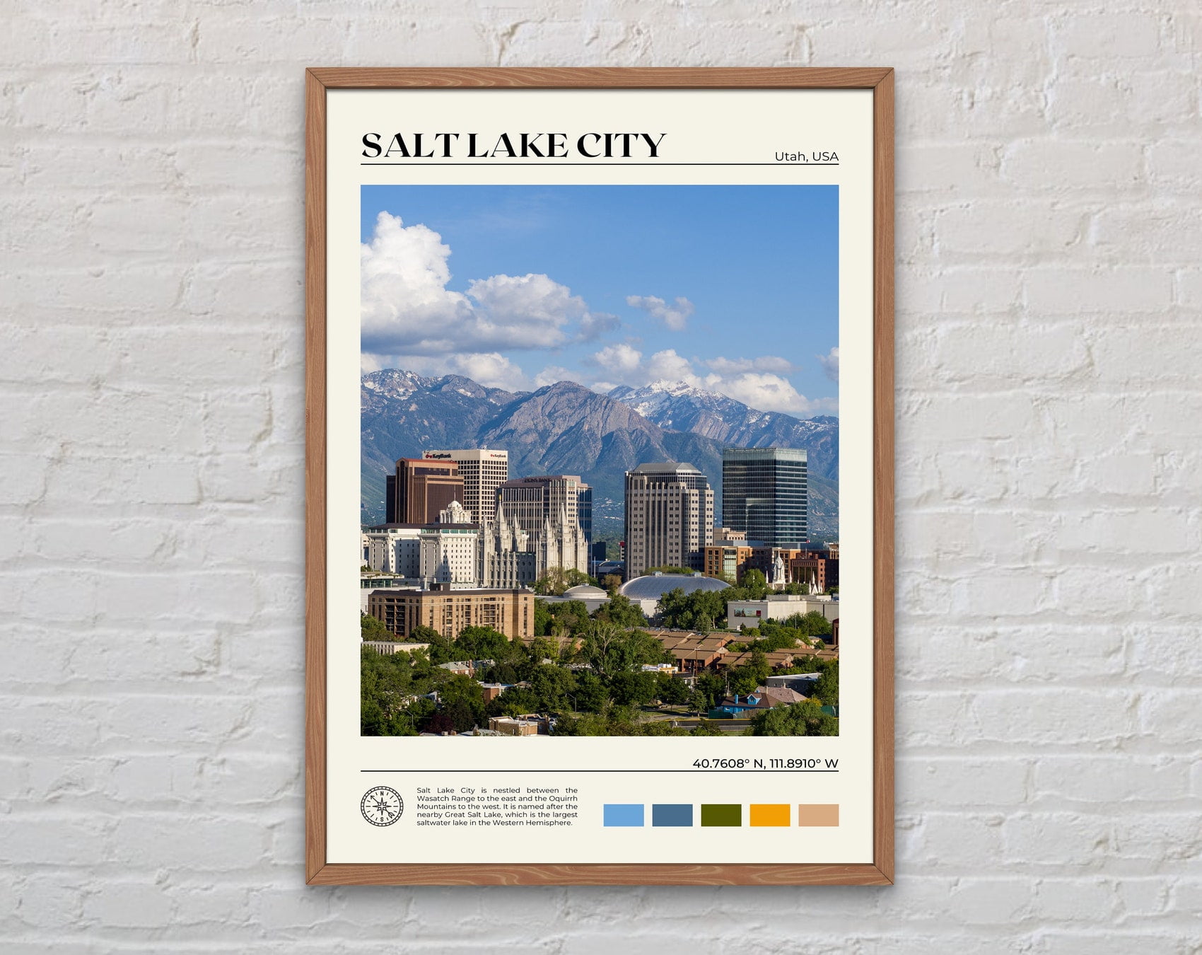 Real Photo, Salt Lake City Print, Salt Lake City Wall Art, Salt Lake ...