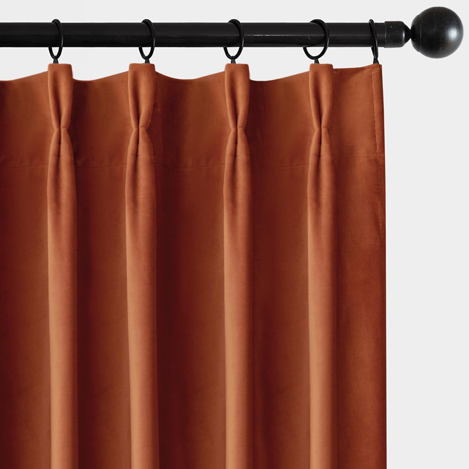 Real Pinch Pleated Velvet Curtains with Rings & Clips & Hooks Thick ...