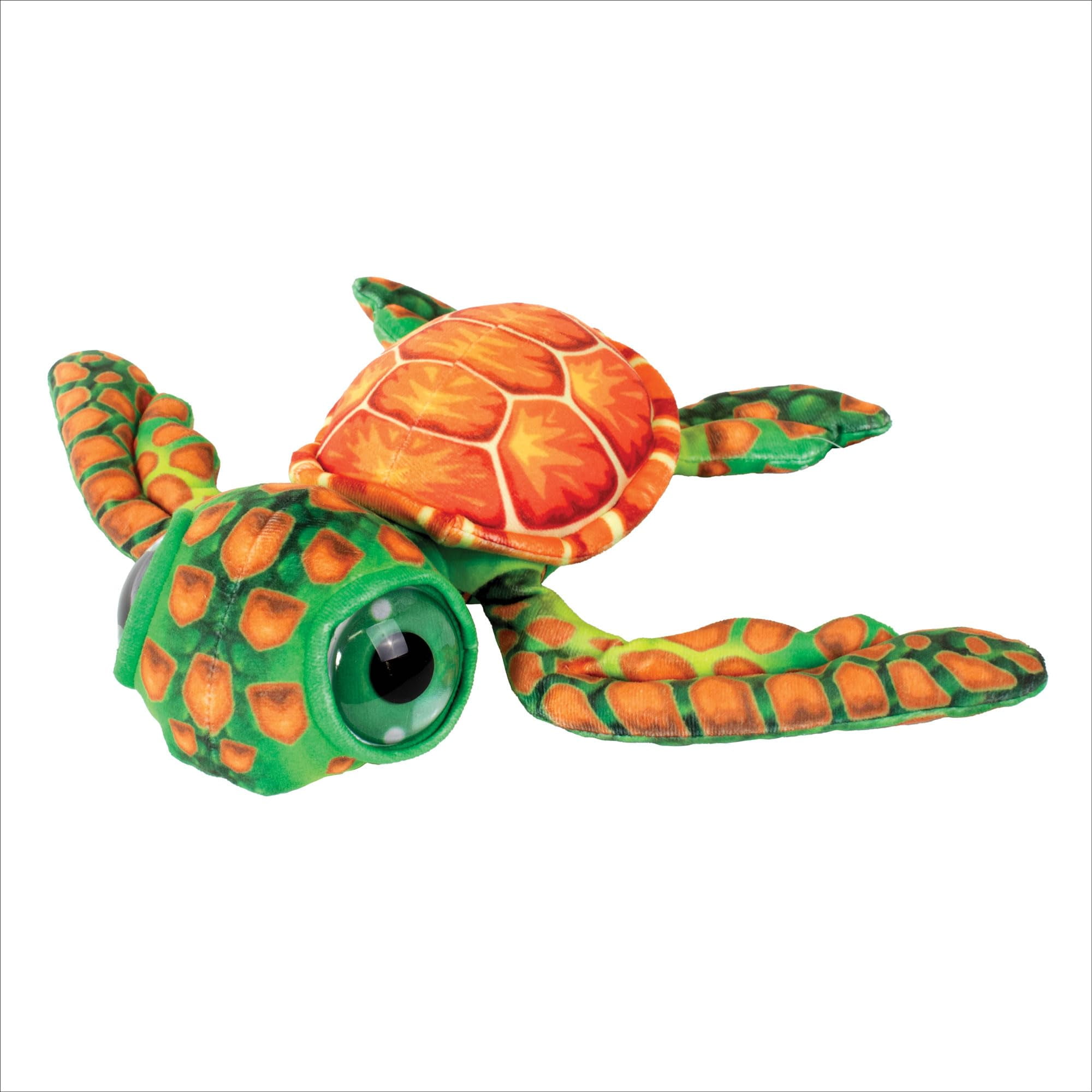 Real Planet 10" Light Green Big Eyes Sea Turtle Realistic Stuffed ...
