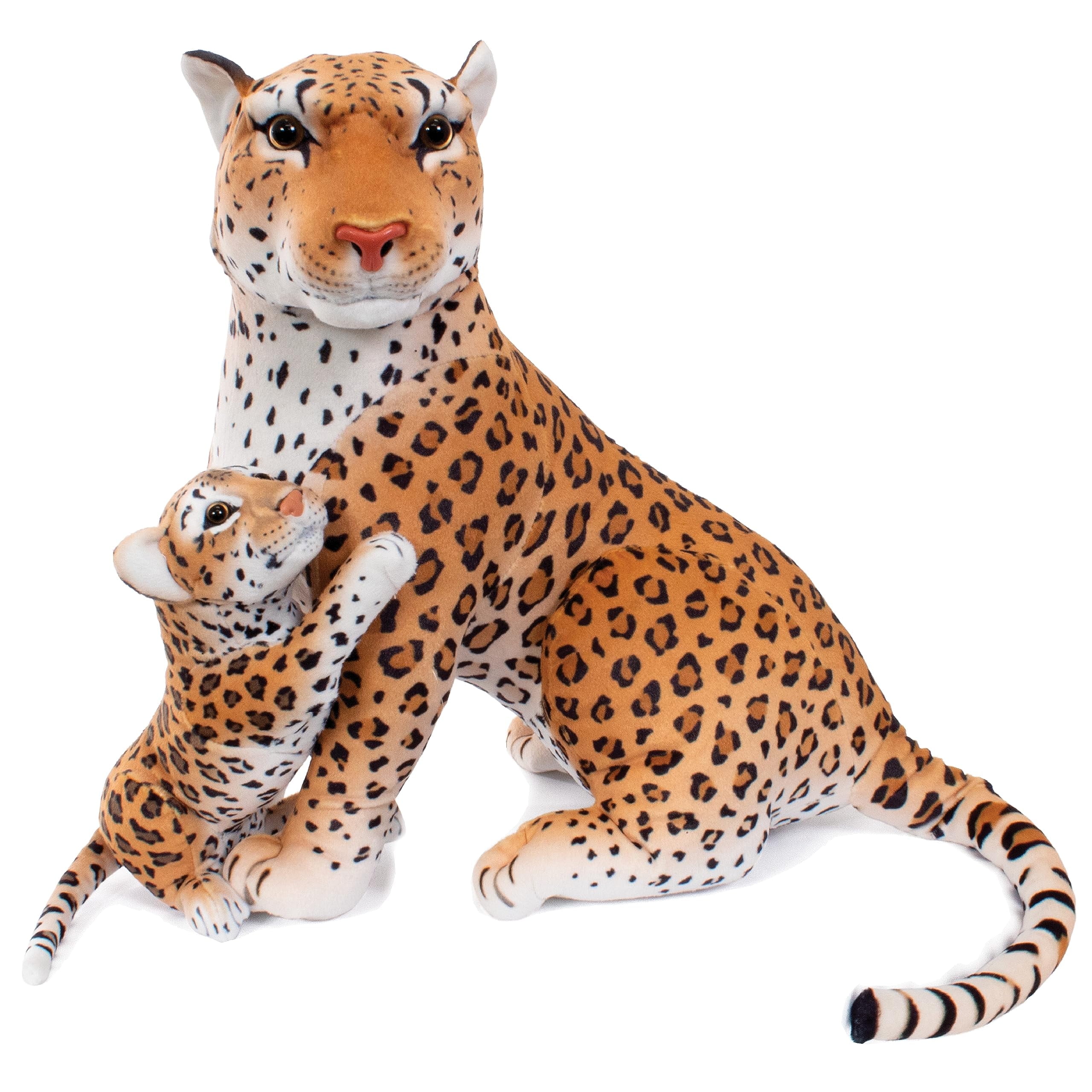 Real Planet 24" Leopard & Cub Cute Realistic Stuffed Animal, Cute Mama ...