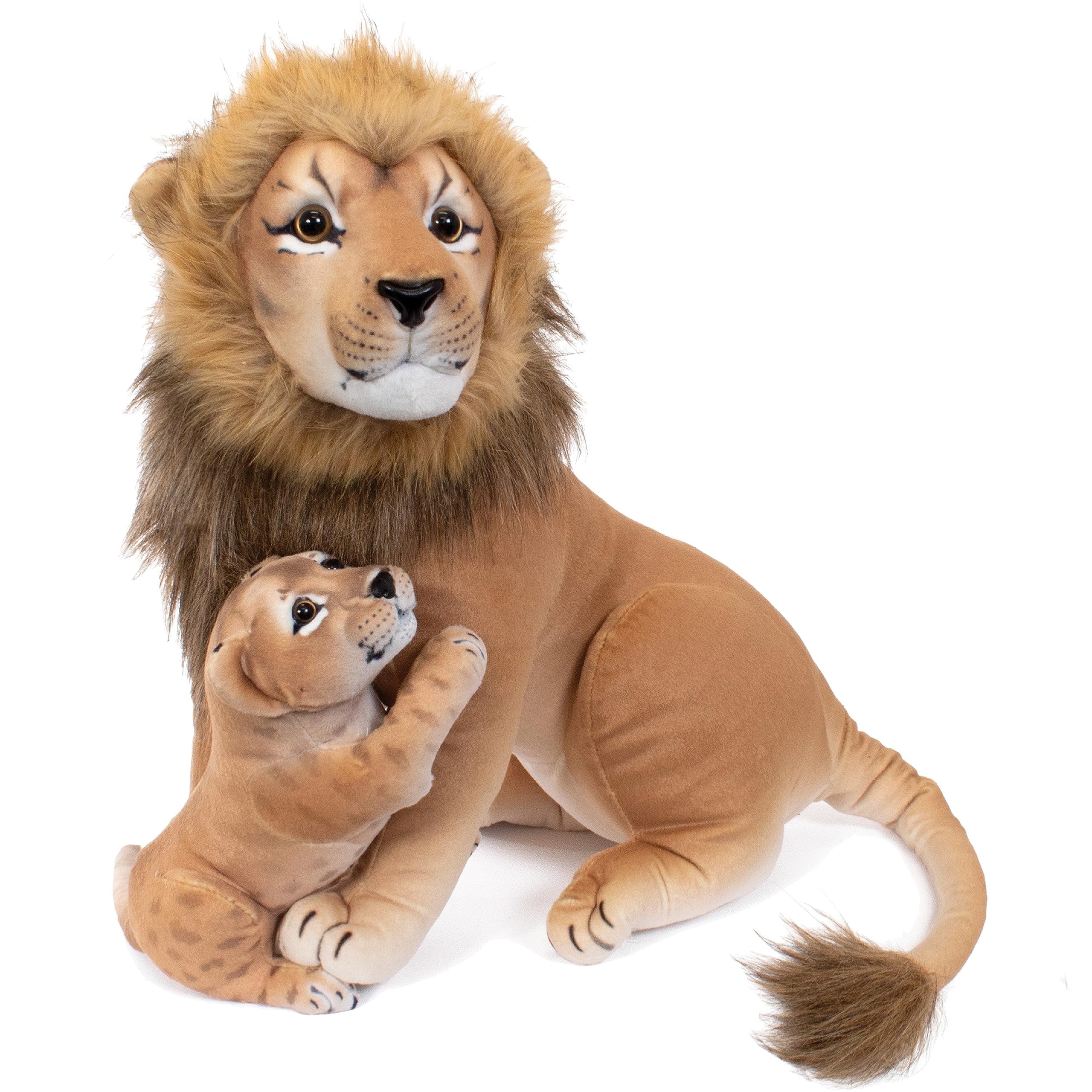 Real Planet 24" Lion & Cub Cute Realistic Stuffed Animal, Cute Mama ...