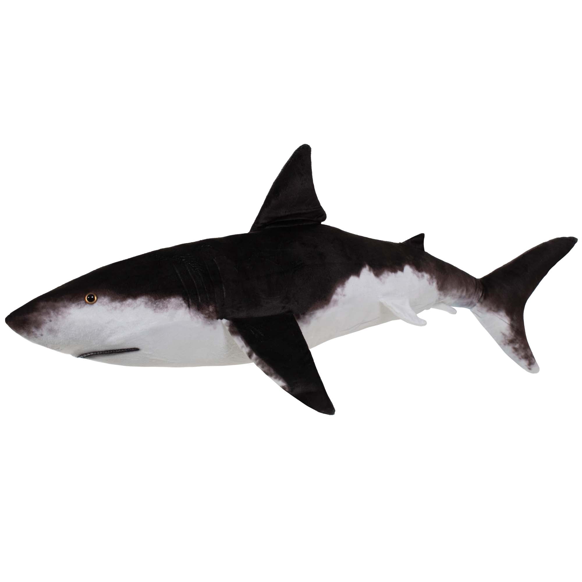 Real Planet 24" Long Great White Shark Stuffed Animal, Realistic Black ...
