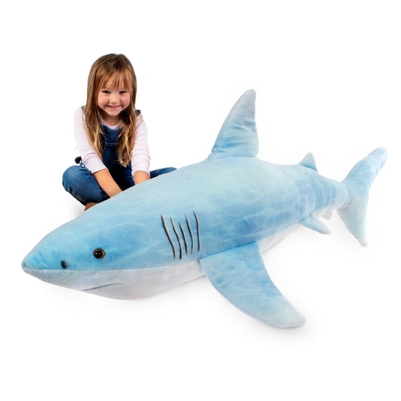 Real Planet 51.5" Aqua Great White Shark Realistic Stuffed Animal ...