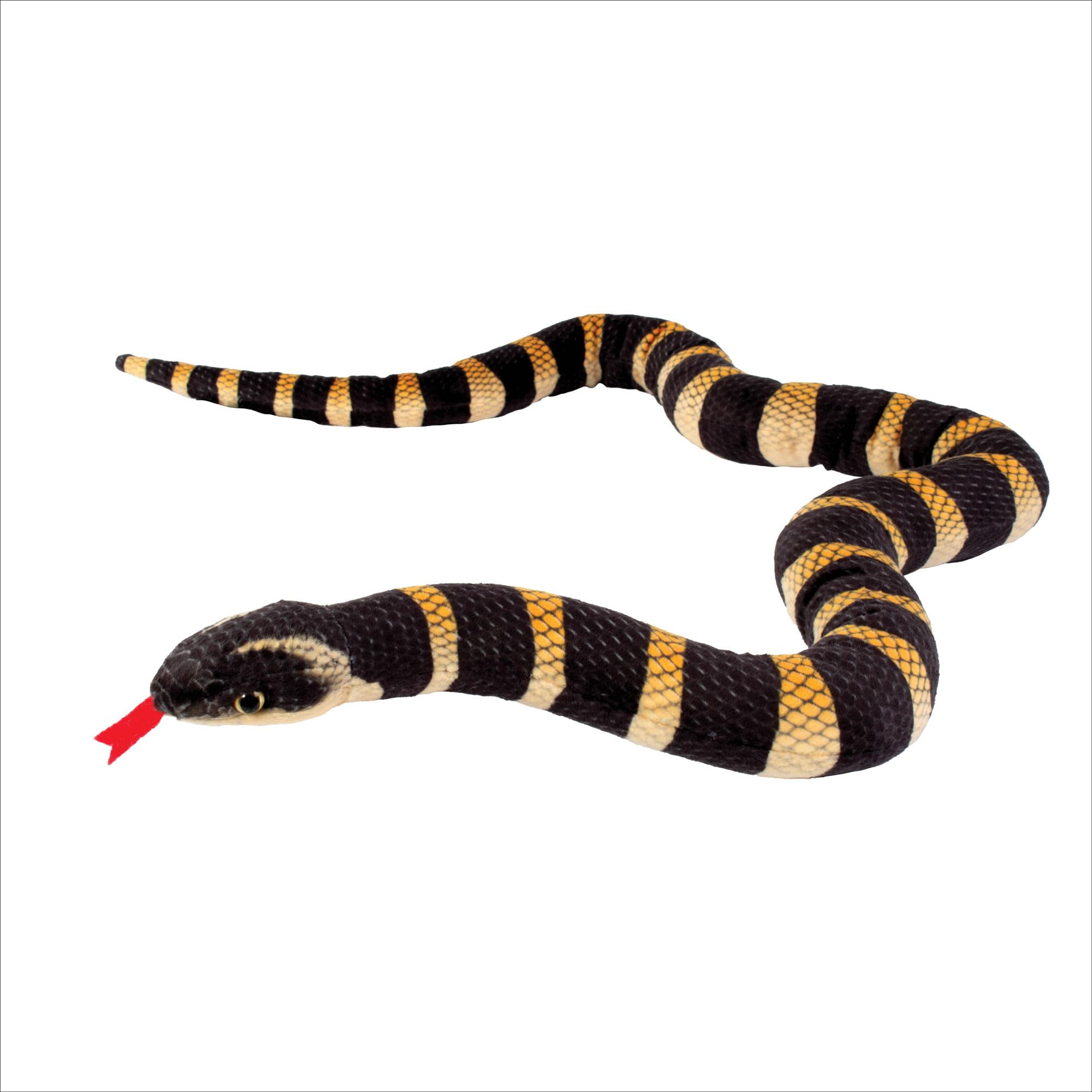 Real Planet 60" Black/Gold Wavy Snake Realistic Stuffed Animal, Reptile ...
