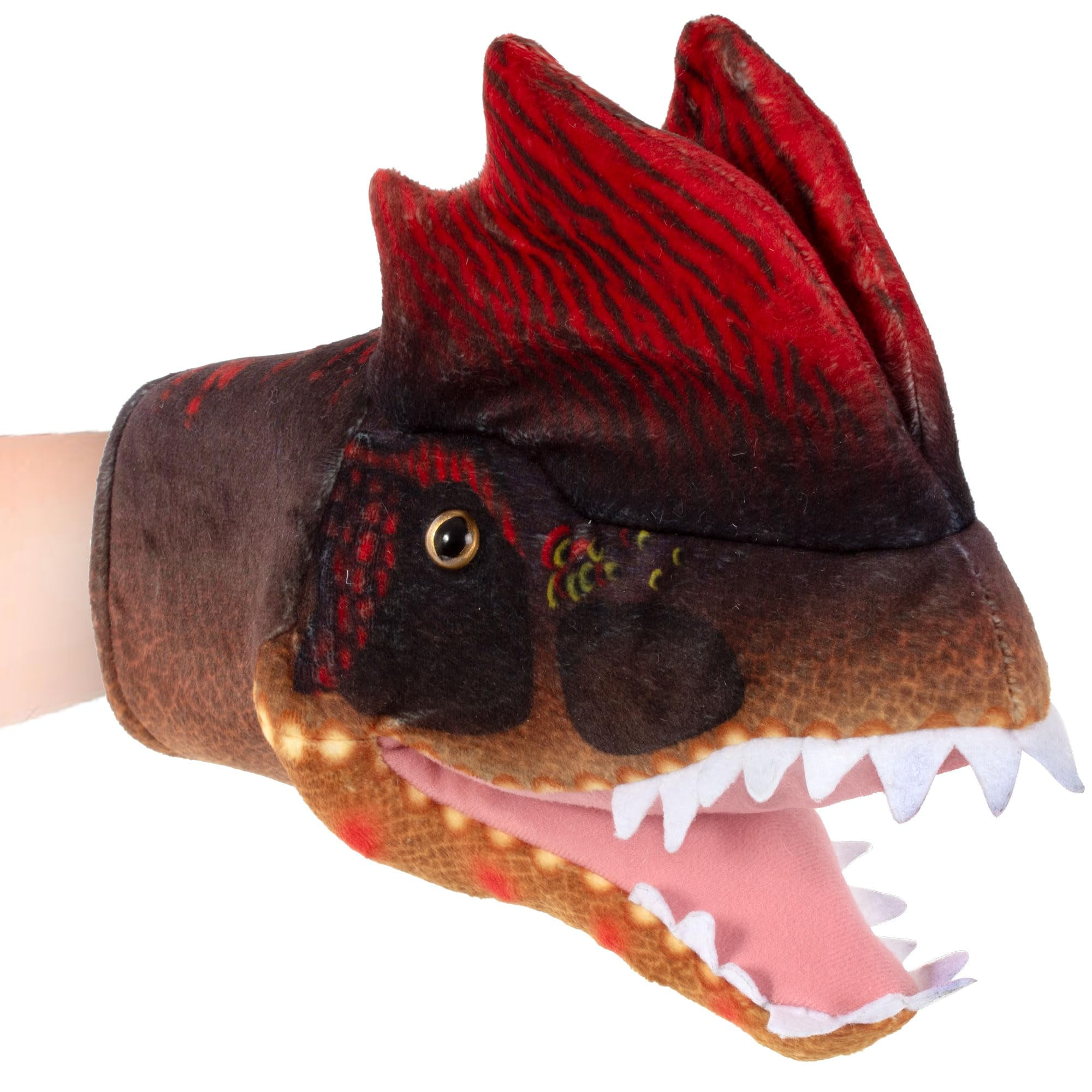 Real Planet Brown Dilophosaurus Dinosaur Realistic Stuffed Animal Hand ...