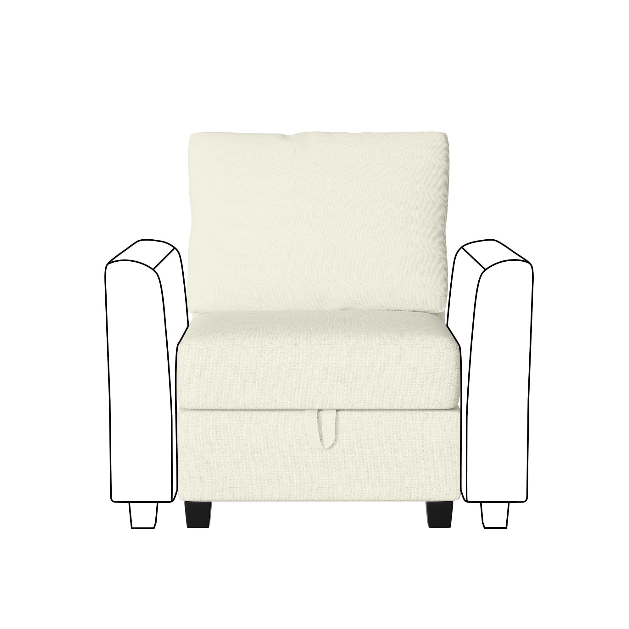 Real Relax Single Seater Without Armrest Convertible Sectional Sofa ...