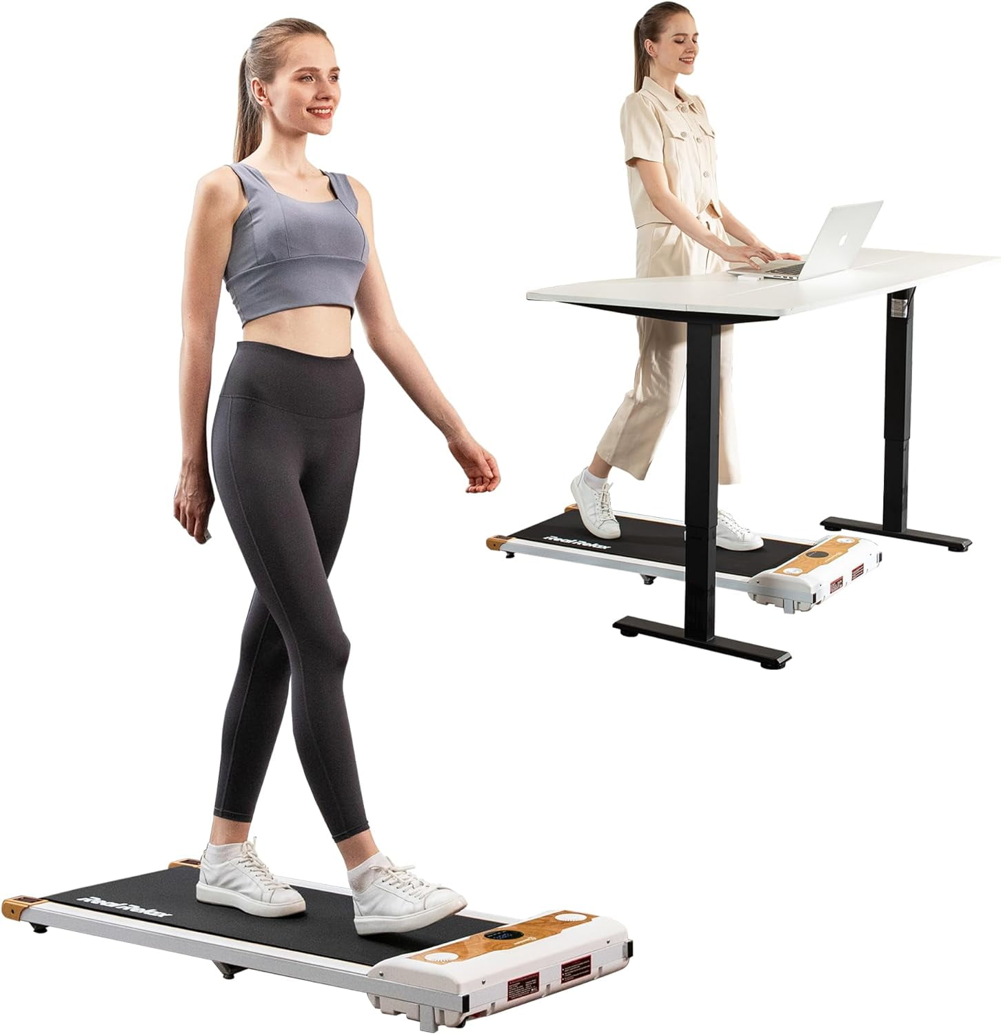 Real Relax Under Desk Treadmill, Portable Walking Pad, Slim Motorized ...