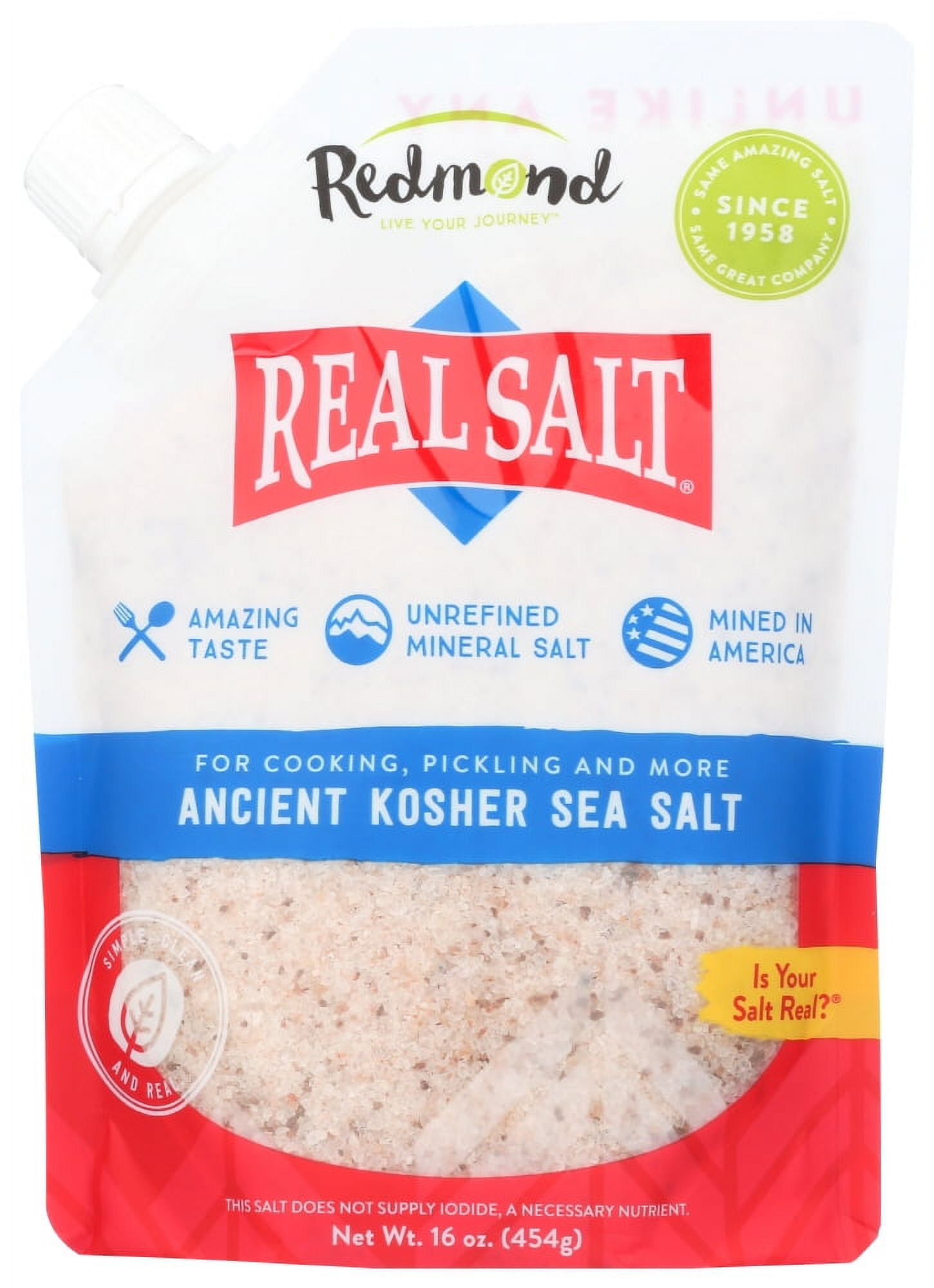 Real Salt Gourmet Kosher Sea Salt 16 Oz Pink Unrefined Natural for ...