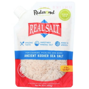 Redmond Real Unrefined Sea Salt Fine 10 oz Shaker for Baking and ...