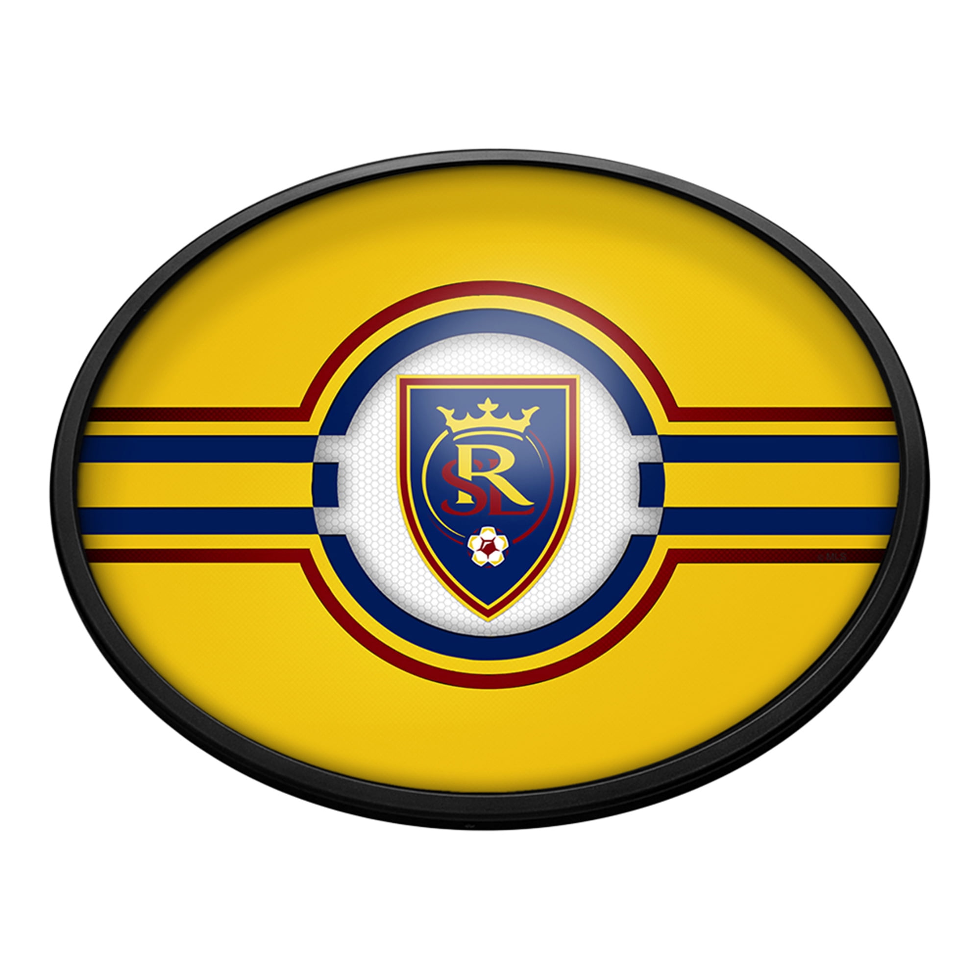 Real Salt Lake 18'' x 14'' Slimline Illuminated Striped Oval Wall Sign ...