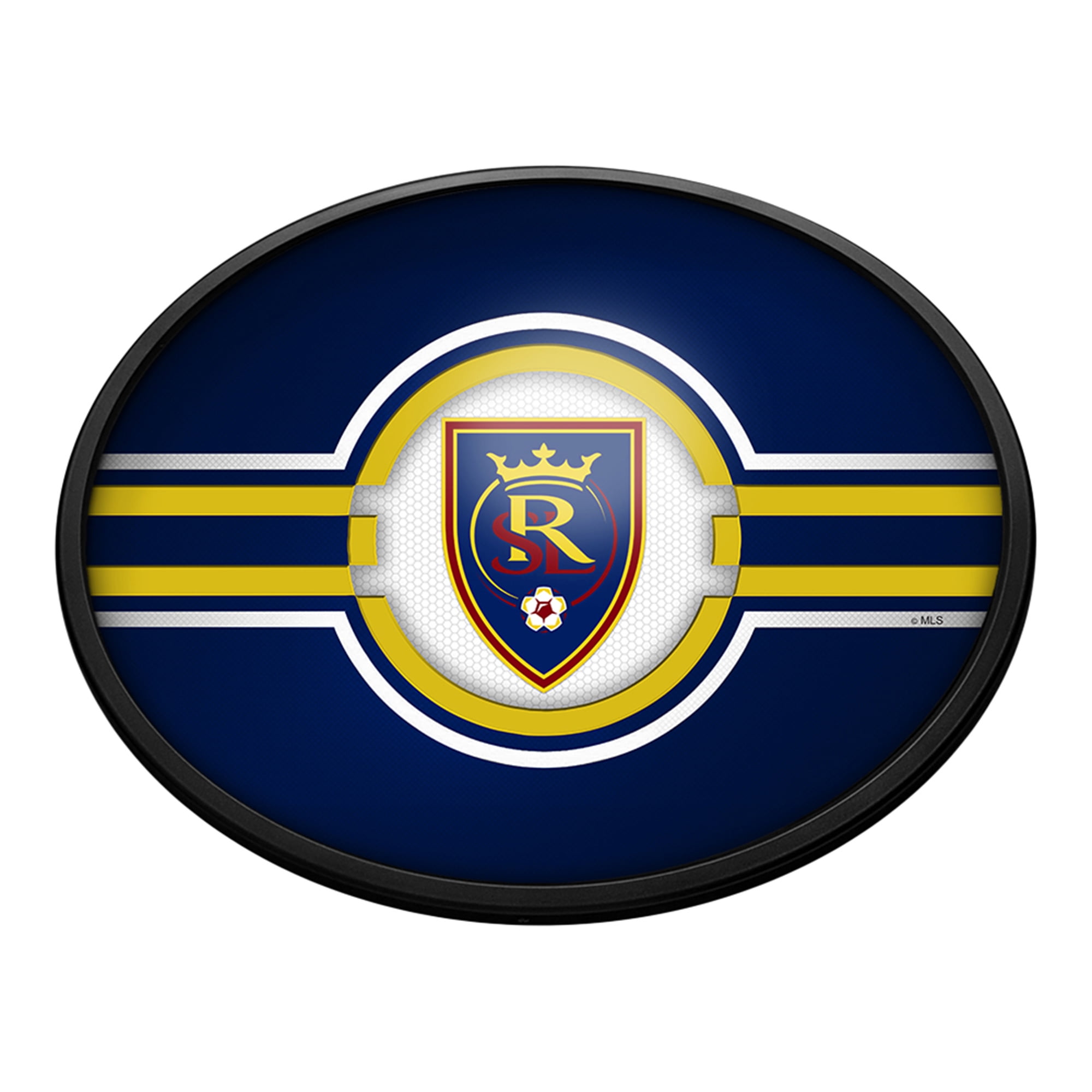 Real Salt Lake 18'' x 14'' Slimline Illuminated Striped Oval Wall Sign ...