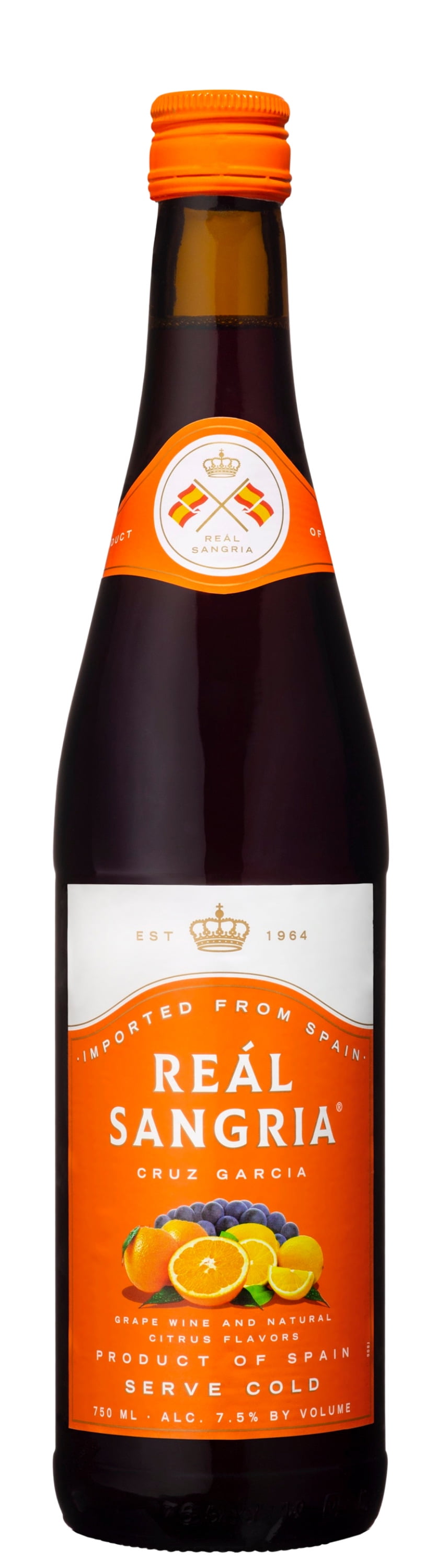 Real Sangria Cruz Garcia Red, Spain, 750 ml Glass Bottle, 7.5% ABV ...