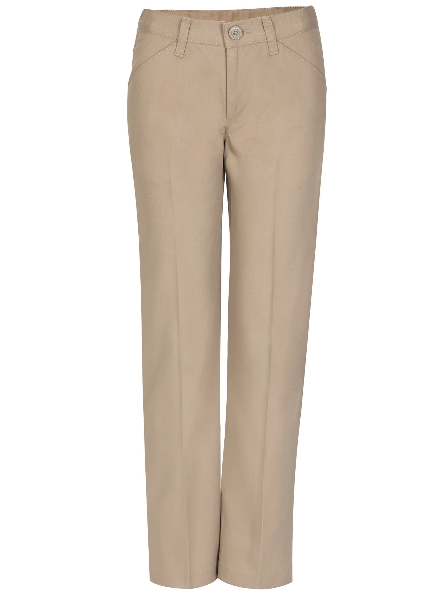 Real School Girls' Comfortable Flat Front Low Rise Uniform Pants with ...
