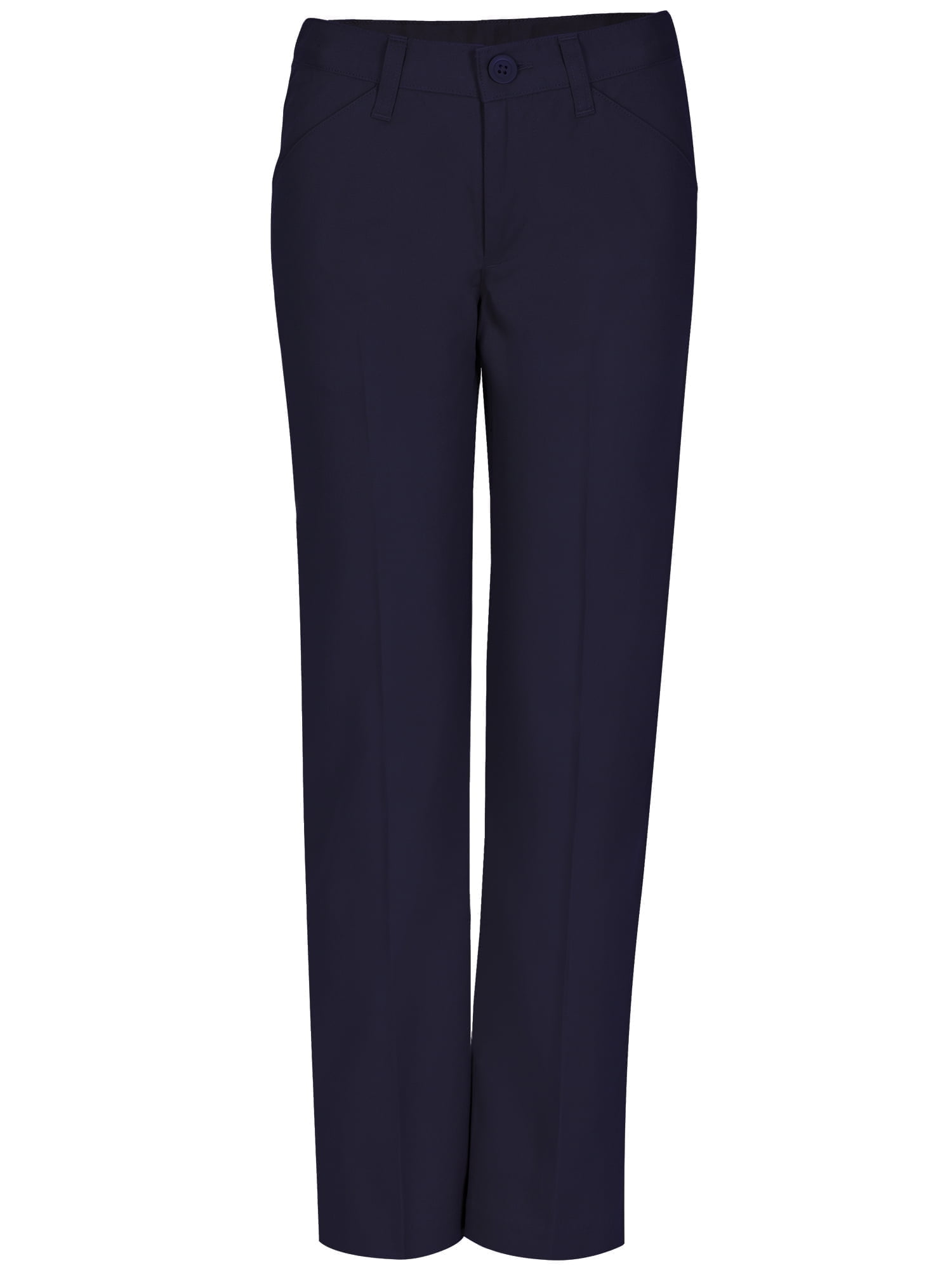 Real School Girls Low Rise Flat Front School Uniform Pants, Sizes 4-16 ...
