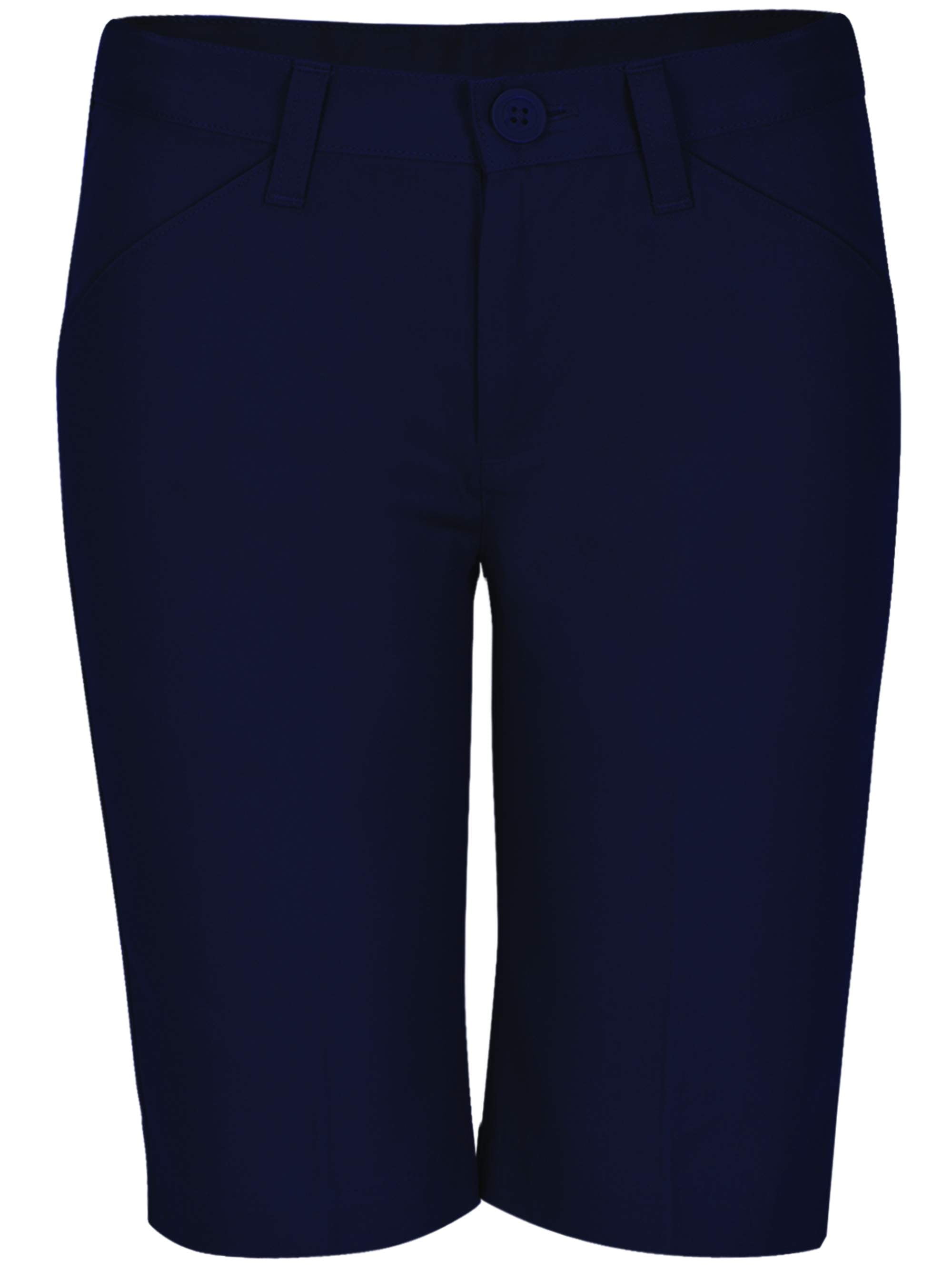 Real School Juniors' Flat Front Low Rise School Uniform Shorts ...
