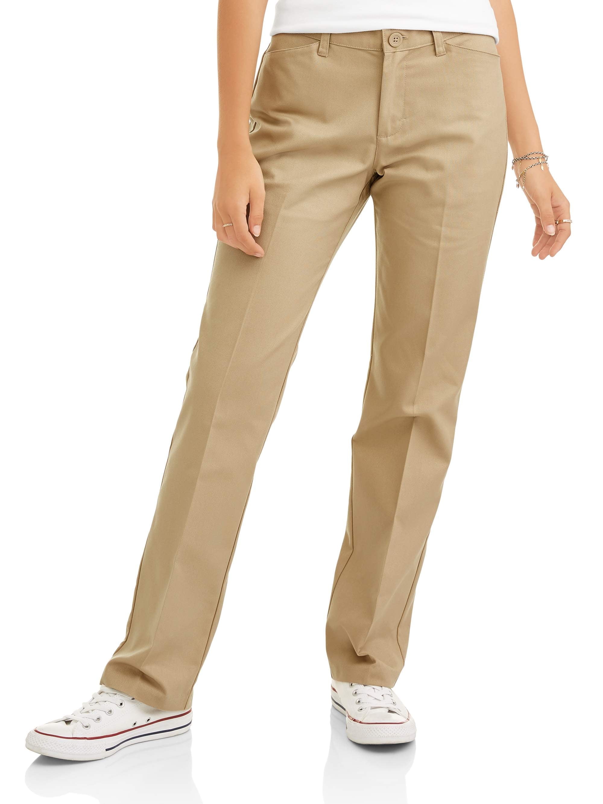 Real School Juniors' Durable Twill Flat Front Low Rise School Uniform ...