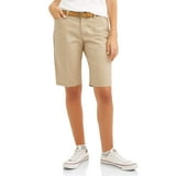 Real School Juniors' Flat Front Low Rise School Uniform Shorts ...