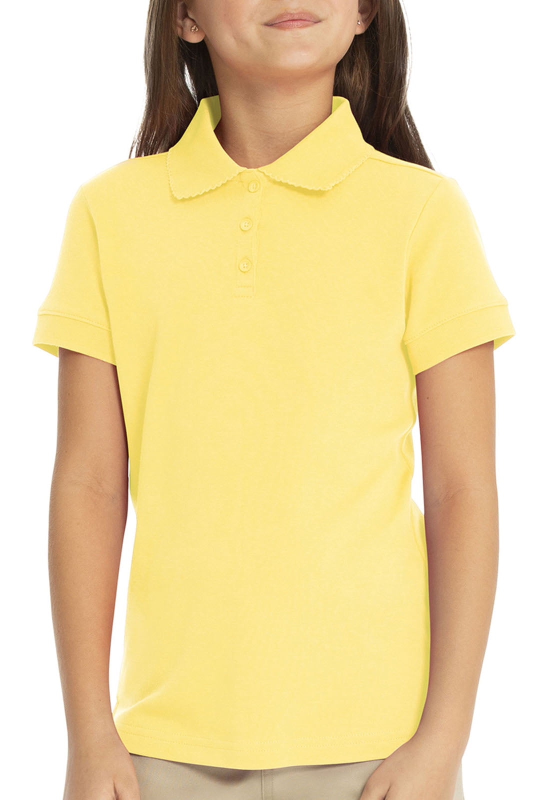 Real School Uniforms Big Kid Short Sleeve Fem-Fit Polo, Picot Stitch ...
