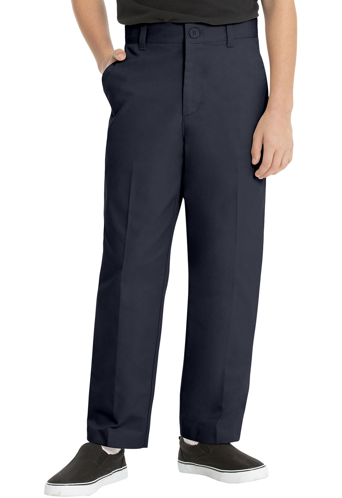 Real School Young Men's Durable Cotton/Polyester Blend Twill Flat Front ...