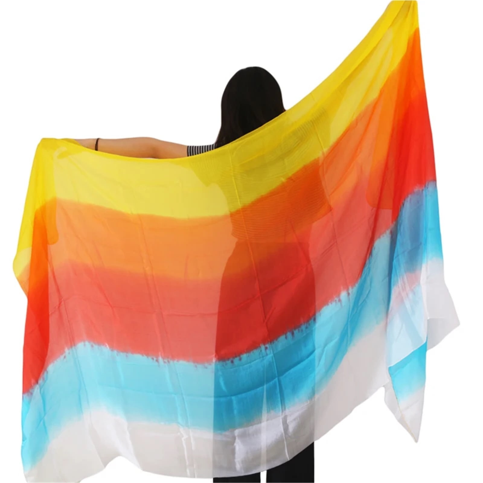 Real Silk Belly Dance Veil Bellydance Accessory Hand Scarf Shawls Belly ...