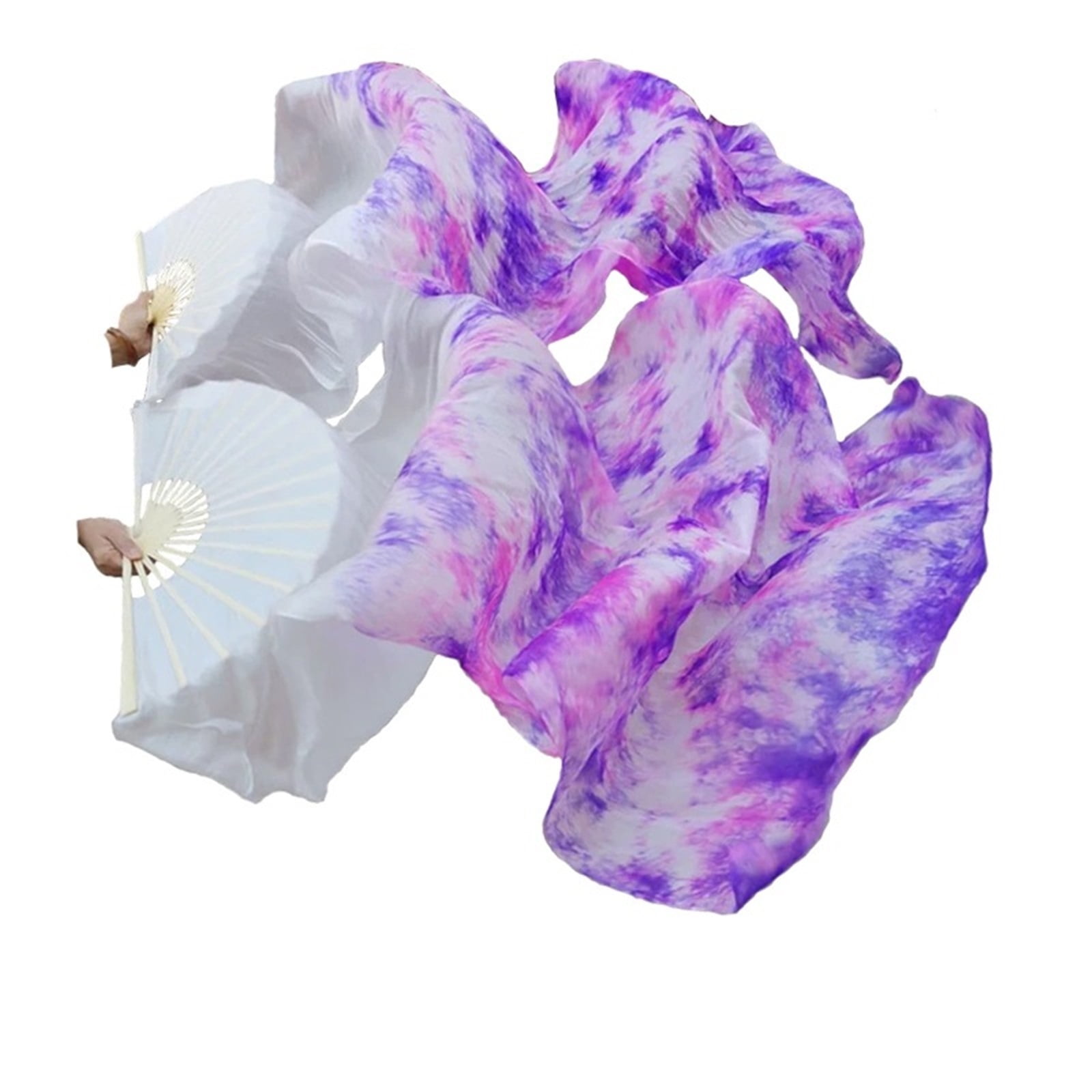 Real Silk Dance Fan Belly Dance Fan A Pair Of Extended Fans Handmade ...