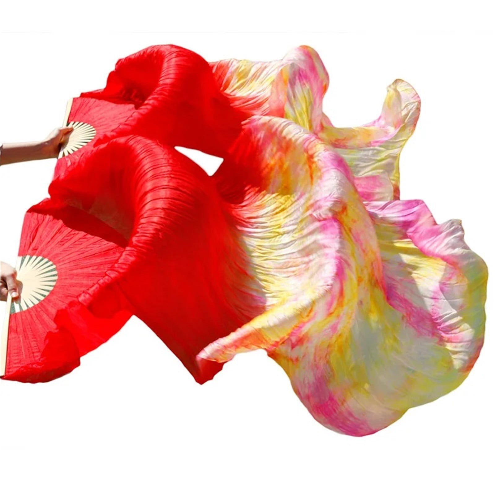 Real Silk Dance Fan Belly Dance Fan A Pair Of Extended Fans Handmade ...