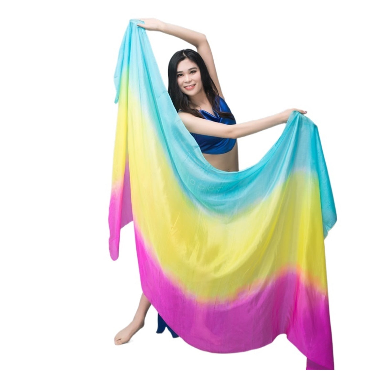 Real Silk Dance Performance Props Hand-dyed Gradient Color Silk Veil ...