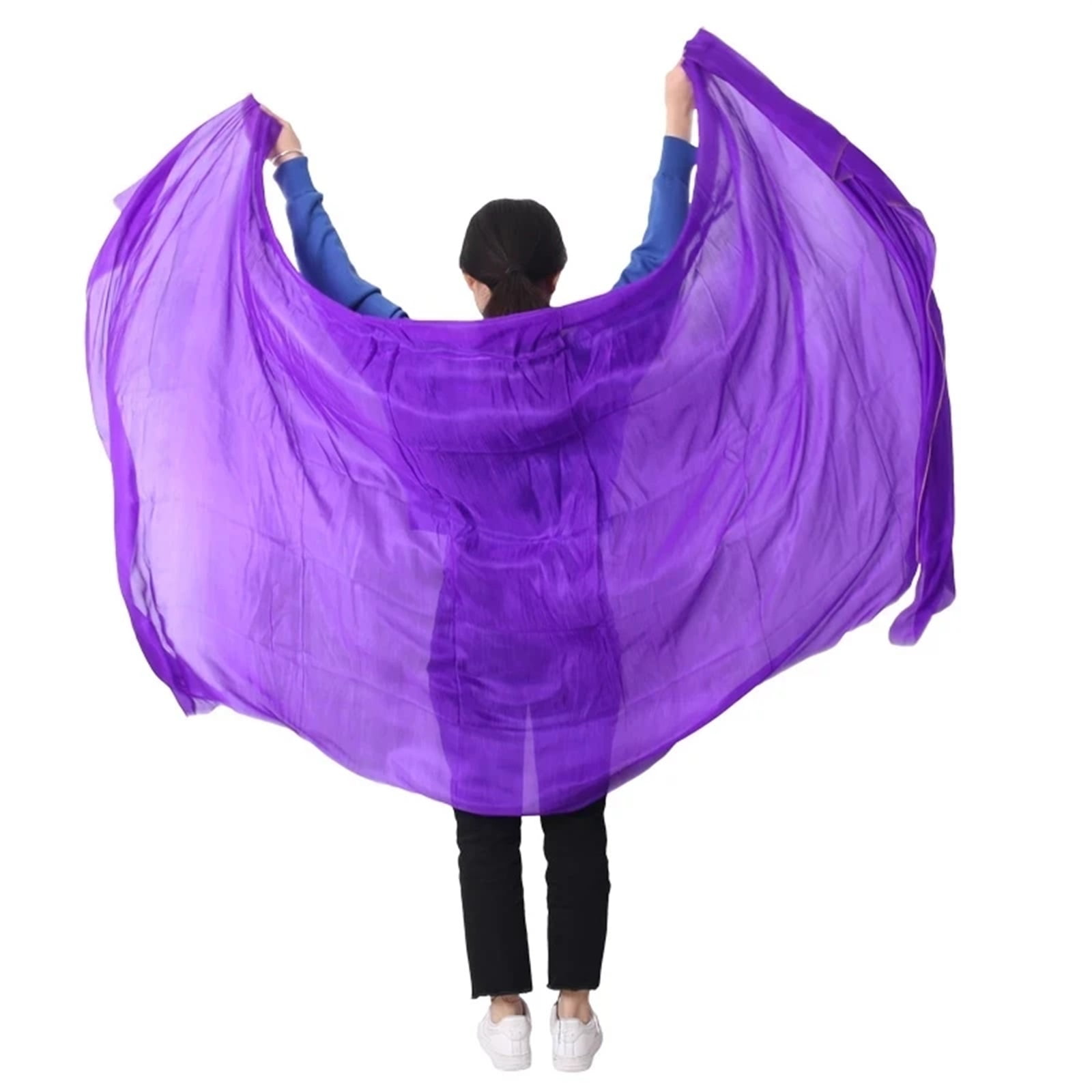 Real Silk Veils Dance Stage Performance Props Handmade Dyed Scarf Dance ...