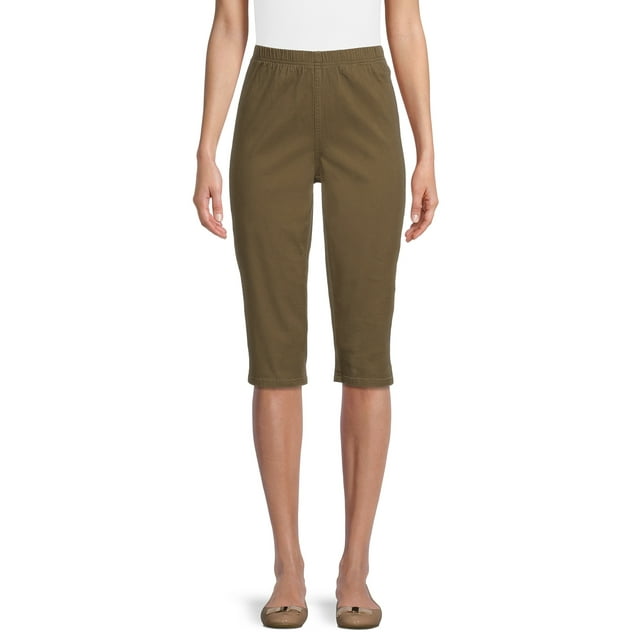 Real Size Women's 17" Stretch Pull On Capri - Walmart.com
