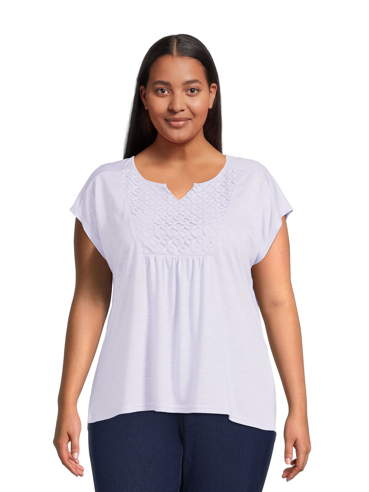 Real Size Women's Crochet Bib Tunic Top, Women's and Women's Plus XS-4X ...