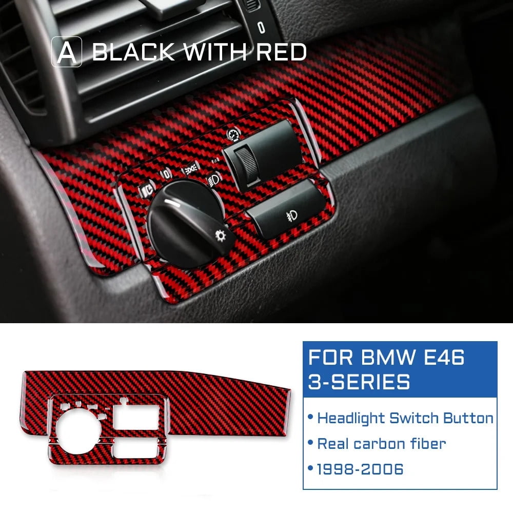 Real Soft Carbon Fiber Decorative Headlight Switch Button For BMW E46 ...