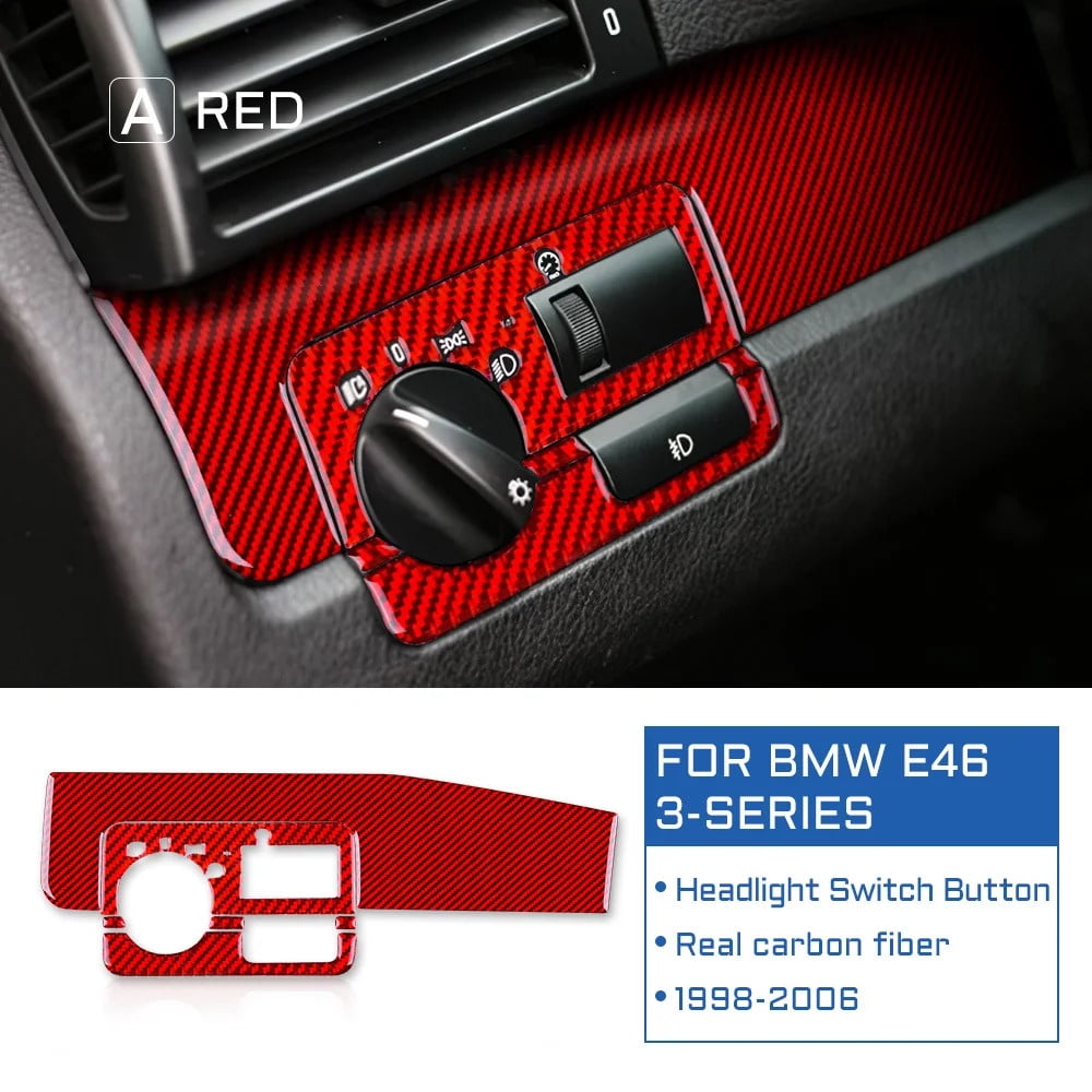 Real Soft Carbon Fiber Decorative Headlight Switch Button For BMW E46 ...