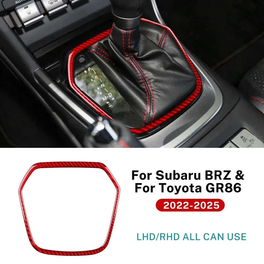Real Soft Carbon Fiber Sticker LHD RHD Car Automatic Gear Shift Frame ...