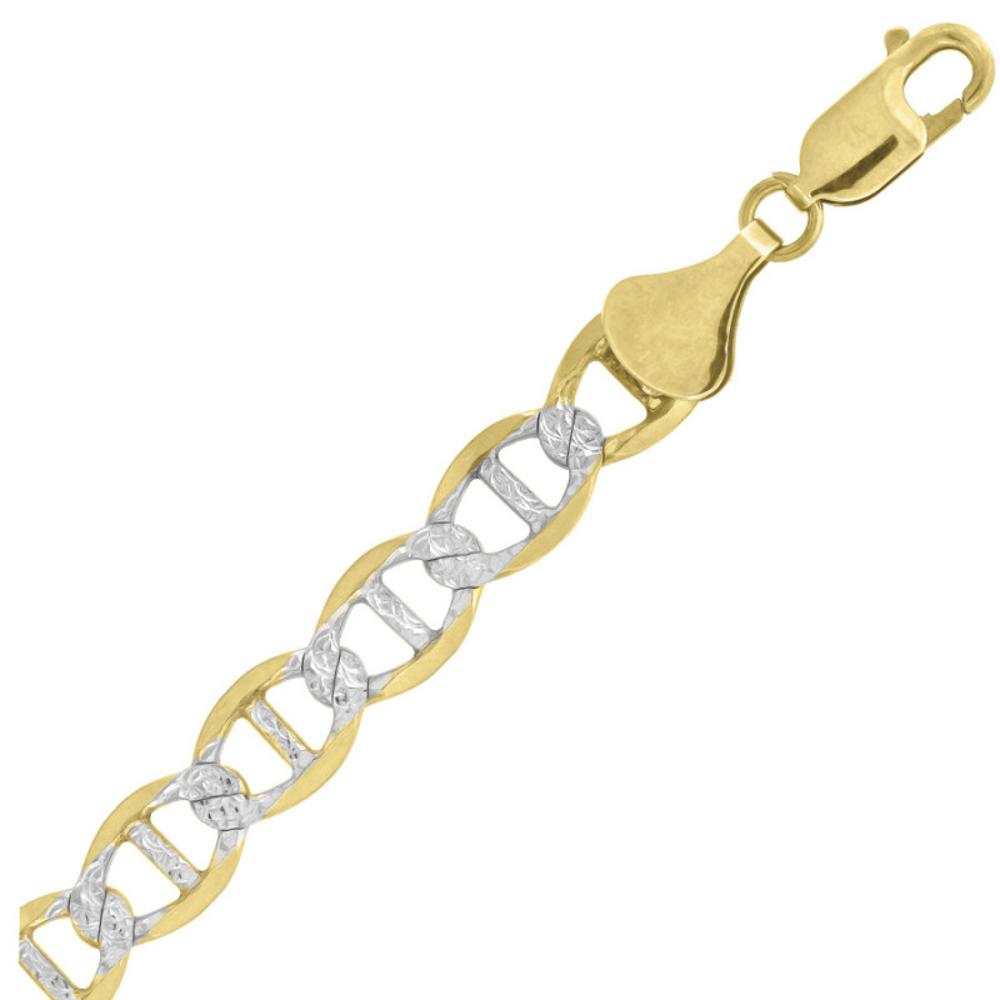 Real Solid 10k Two-tone Gold Solid Mariner Pave Chain 8.9mm 26 ...